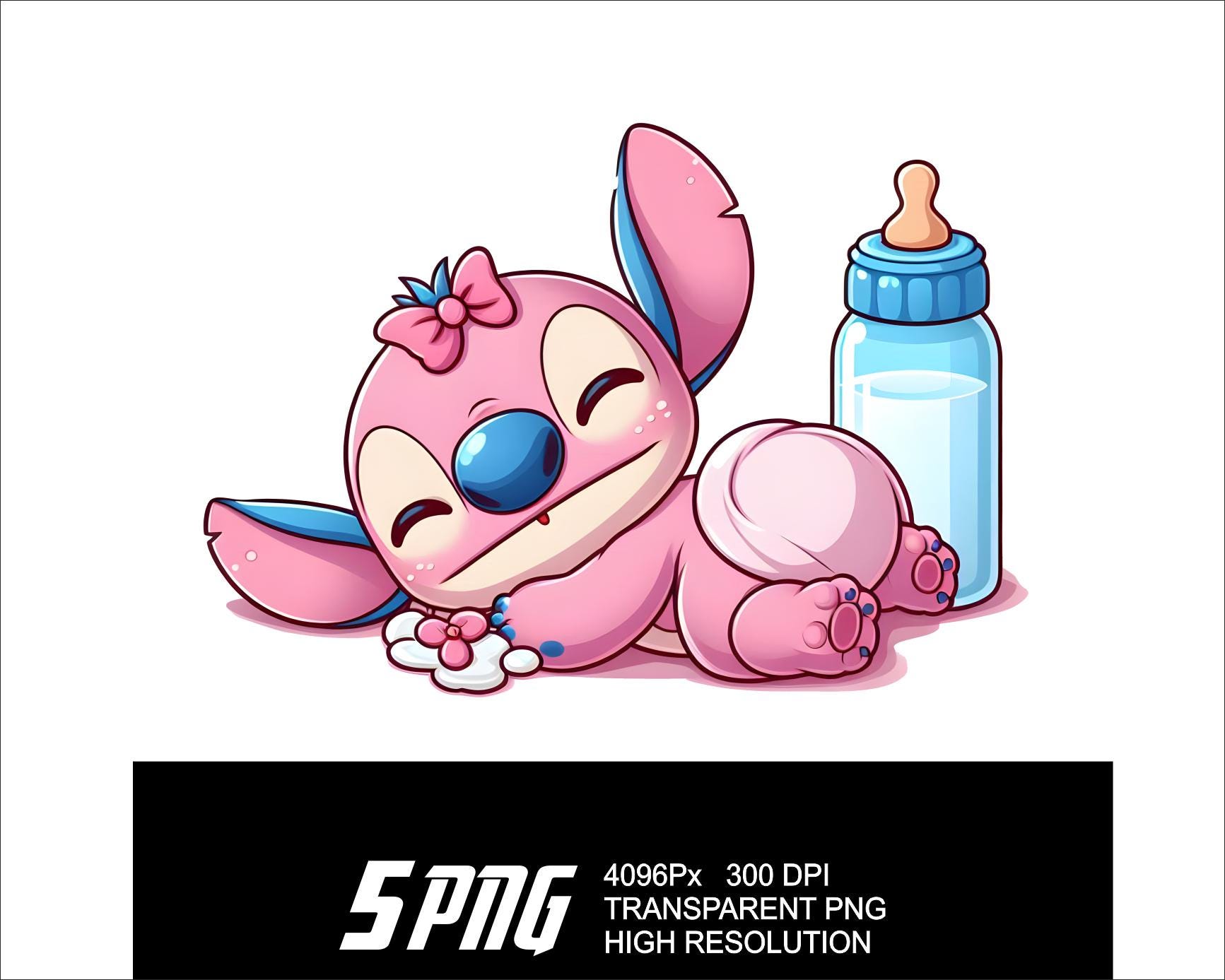 5 PNG Stitch Baby Sleep Design Girl Stitch Sleep Angel High Resolution ...