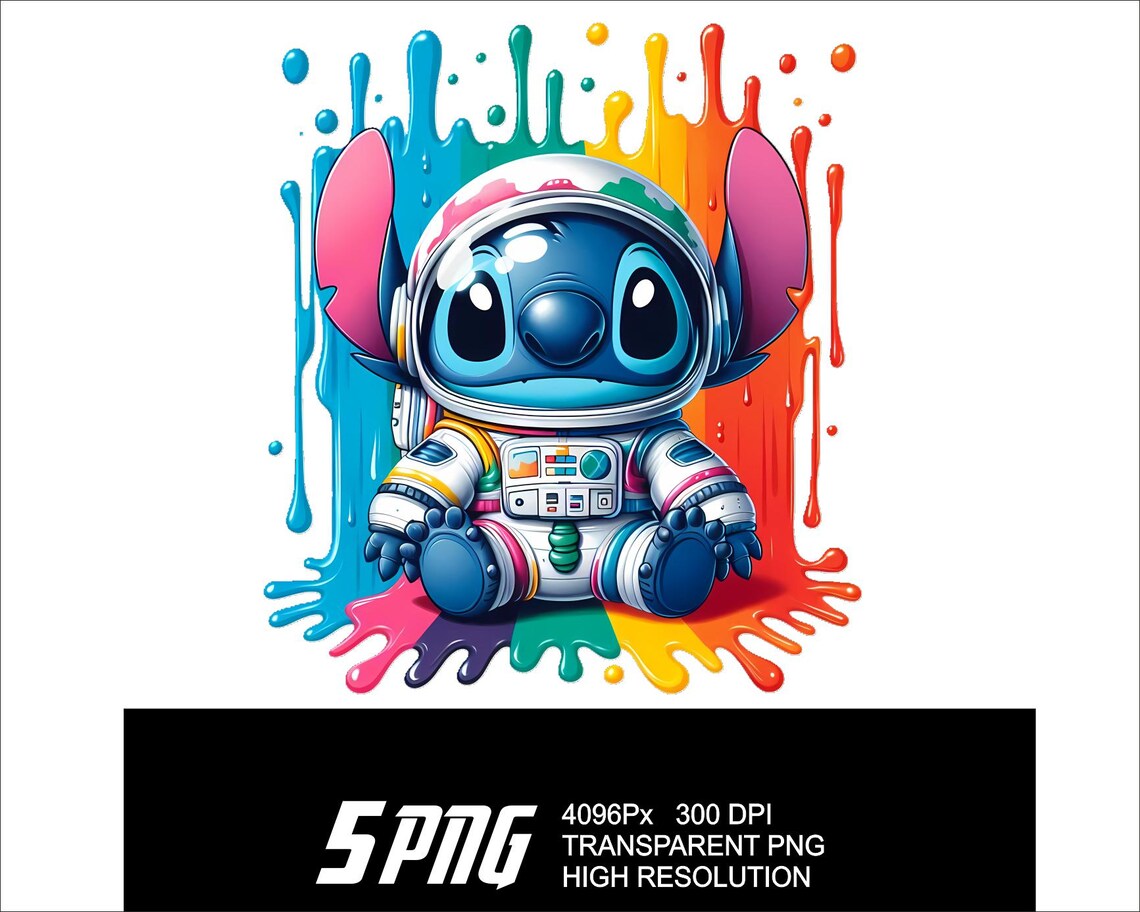 Baby Stitch Astronaut PNG: High-resolution Designs (digital Download ...