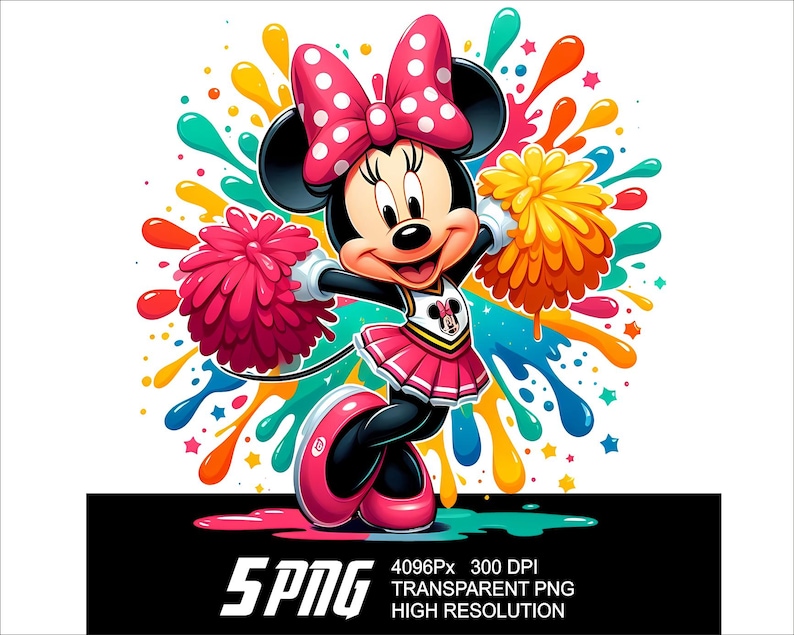 5 PNG Minnie Cheer Design Mouse Cheer High Resolution 4096px Designs ...