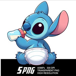 5 PNG Stitch Baby Milk Design Baby Stitch High Resolution 4096px ...