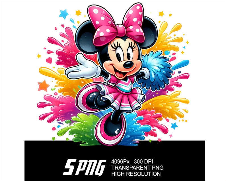 5 PNG Minnie Cheer Design Mouse Cheer High Resolution 4096px Designs ...