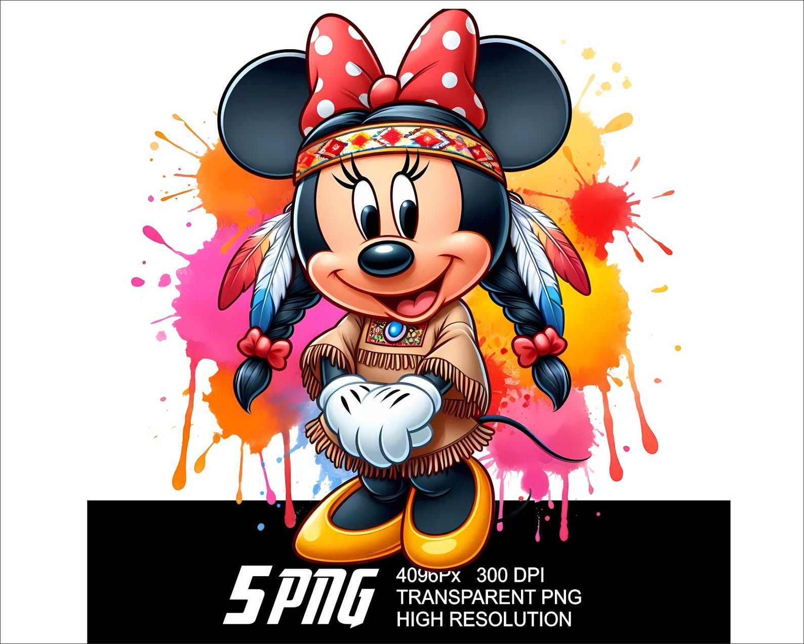 5 PNG Minnie Native Indian Girl Design Mouse Native High Resolution ...