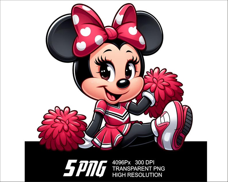 5 PNG Minnie Cheer Design Mouse Cheer High Resolution 4096px Designs ...