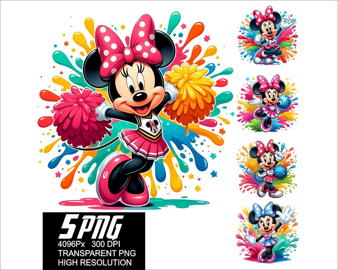 5 PNG Minnie Cheer Design Mouse Cheer High Resolution 4096px Designs ...