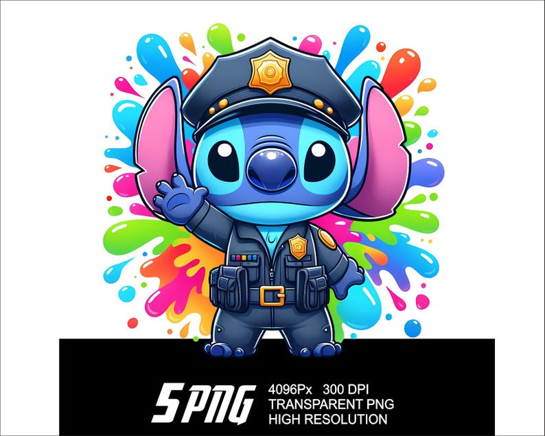 5 PNG Stitch Patrol Design Hero Stitch Police Png High Resolution ...