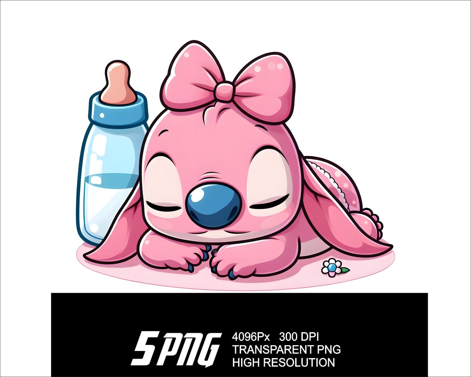 5 PNG Stitch Baby Sleep Design Girl Stitch Sleep Angel High Resolution ...