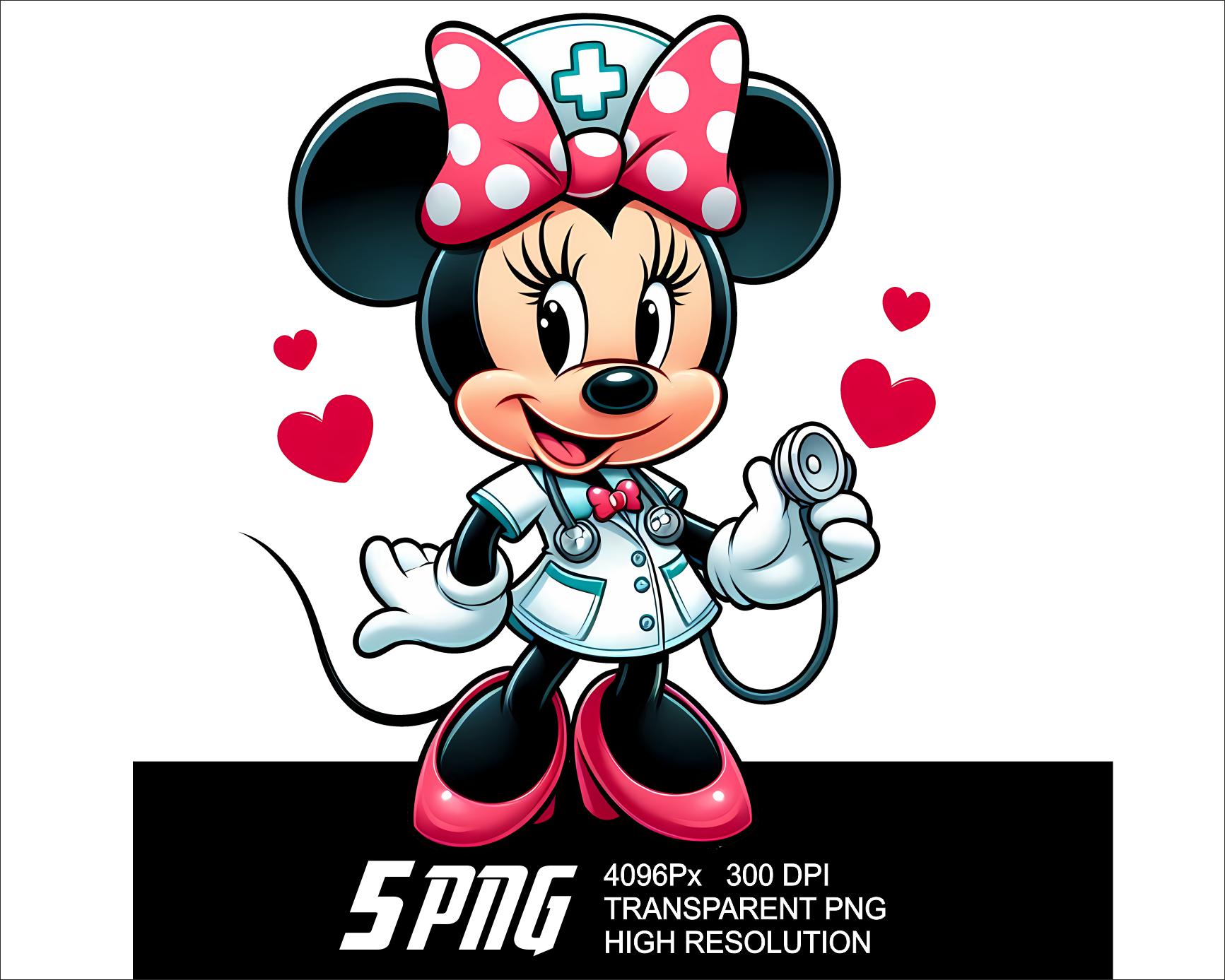 5 PNG Minnie Nurse Girl Design Mouse Nurse Love High Resolution 4096px ...