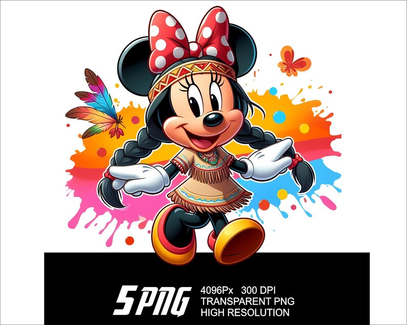 5 PNG Minnie Native Indian Girl Design Mouse Native High Resolution ...
