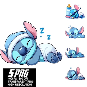 5 PNG Stitch Baby Sleep Design Stitch Sleep High Resolution 4096px ...