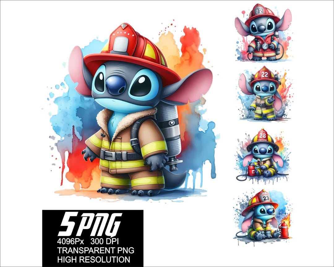 5 PNG Stitch Firefighter Design Fireman Stitch Png High Resolution ...