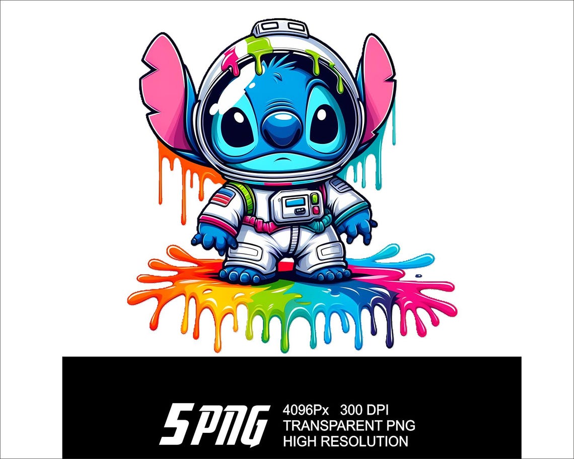 Baby Stitch Astronaut PNG: High-resolution Designs (digital Download ...
