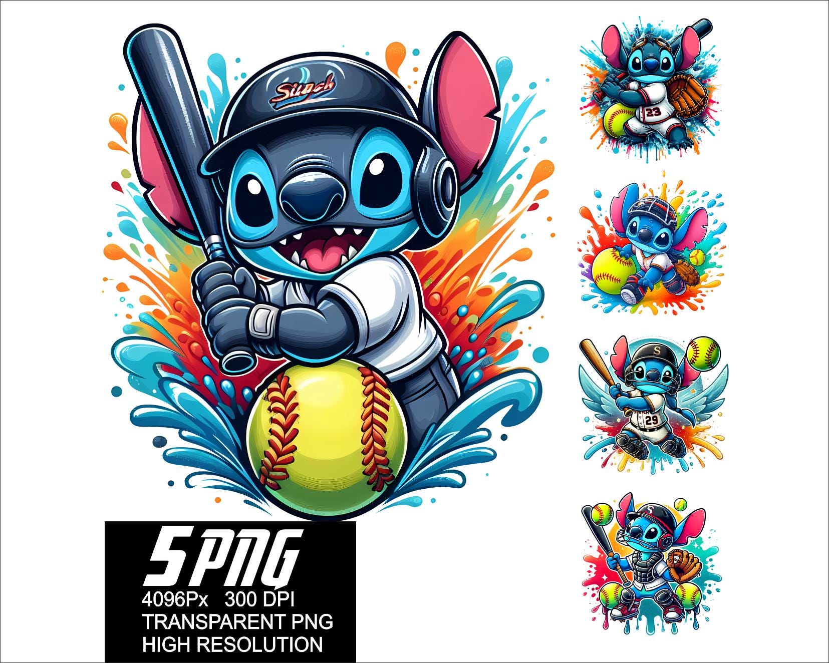 5 PNG Stitch Softball Design Splash Softball Stitch Png High Resolution ...