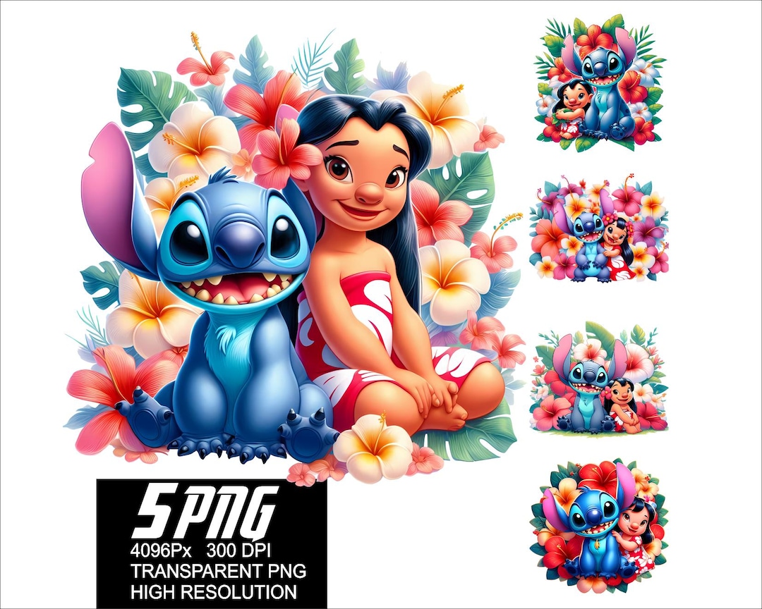 5 PNG Stitch Lilo Flowers Design Stitch Flowers Lilo Png High ...