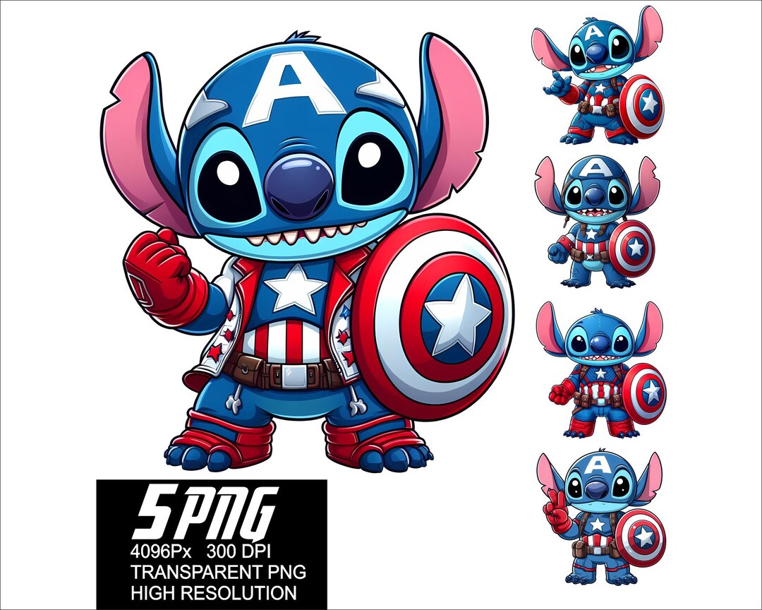 5 PNG Stitch Hero Captain Design Heroes Stitch Png High Resolution ...