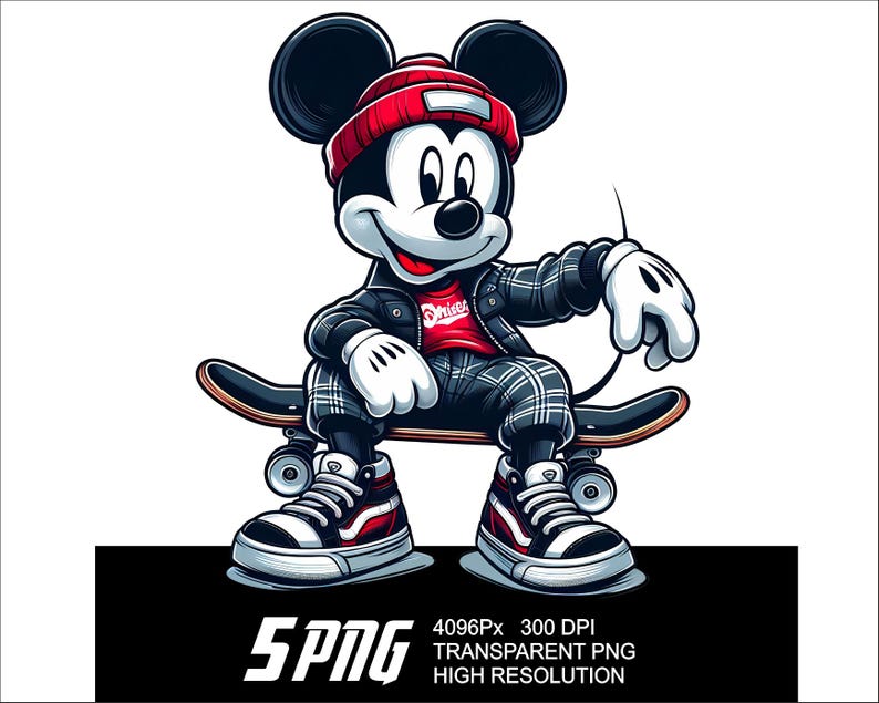 Mickey Skateboard PNG Designs, Mouse Streetwear (digital Download) - Etsy