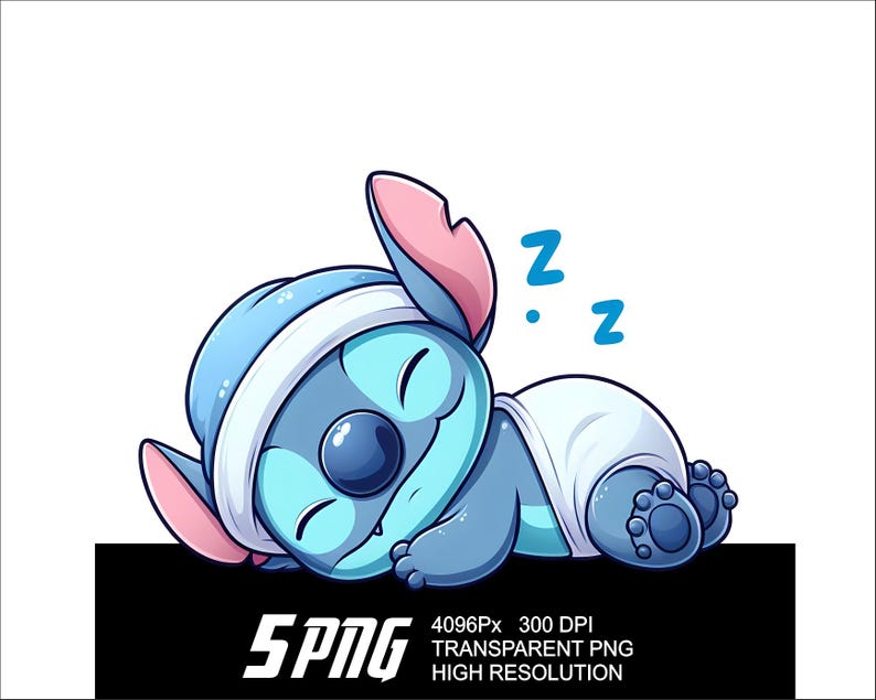 5 PNG Stitch Baby Sleep Design Stitch Sleep High Resolution 4096px ...