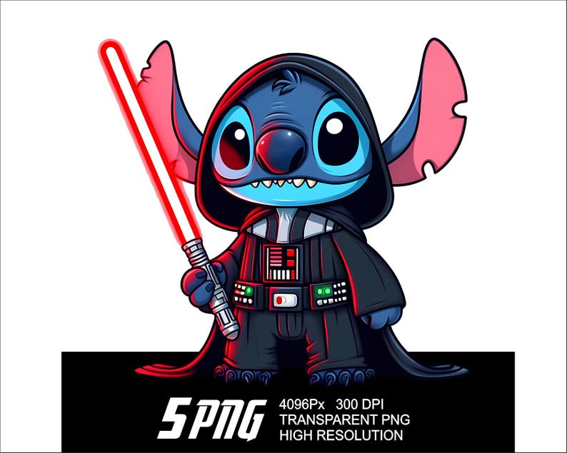 5 PNG Stitch Darth Vader Design Starwars Png High Resolution 4096px ...