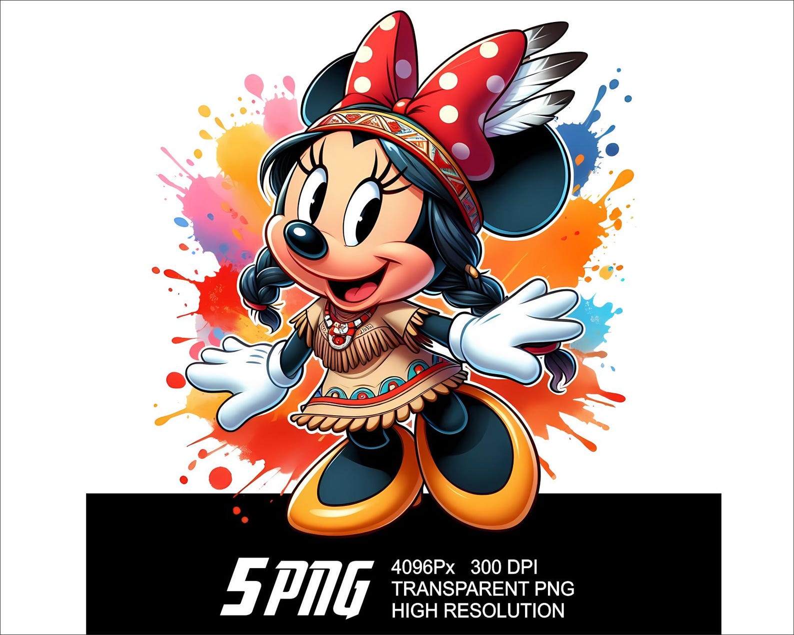 5 PNG Minnie Native Indian Girl Design Mouse Native High Resolution ...