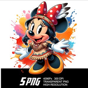 5 PNG Minnie Native Indian Girl Design Mouse Native High Resolution ...