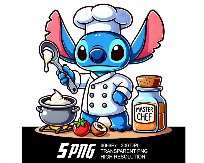 5 PNG Stitch Chef Design Stitch Master Chef Png High Resolution 4096px ...