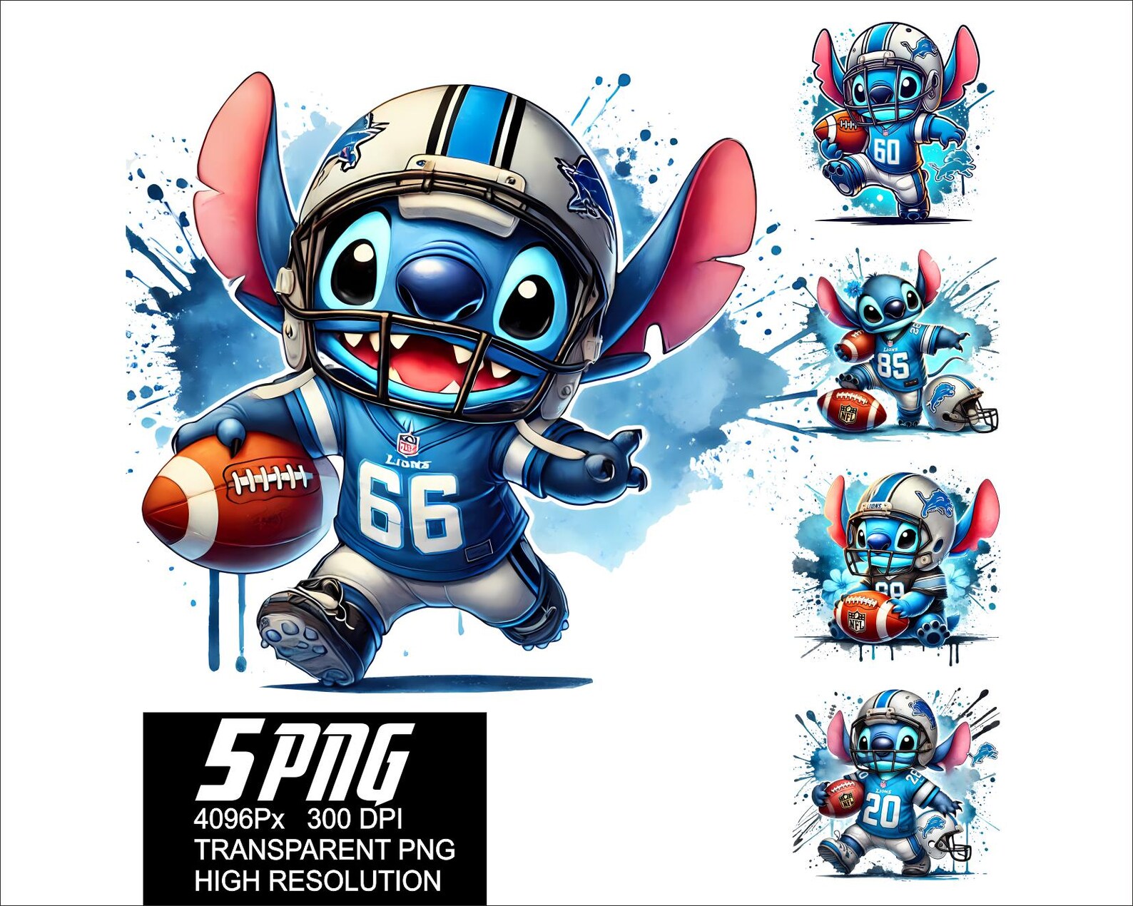 5 PNG Stitch Football Lions Design Splash Lions Stitch Png High ...