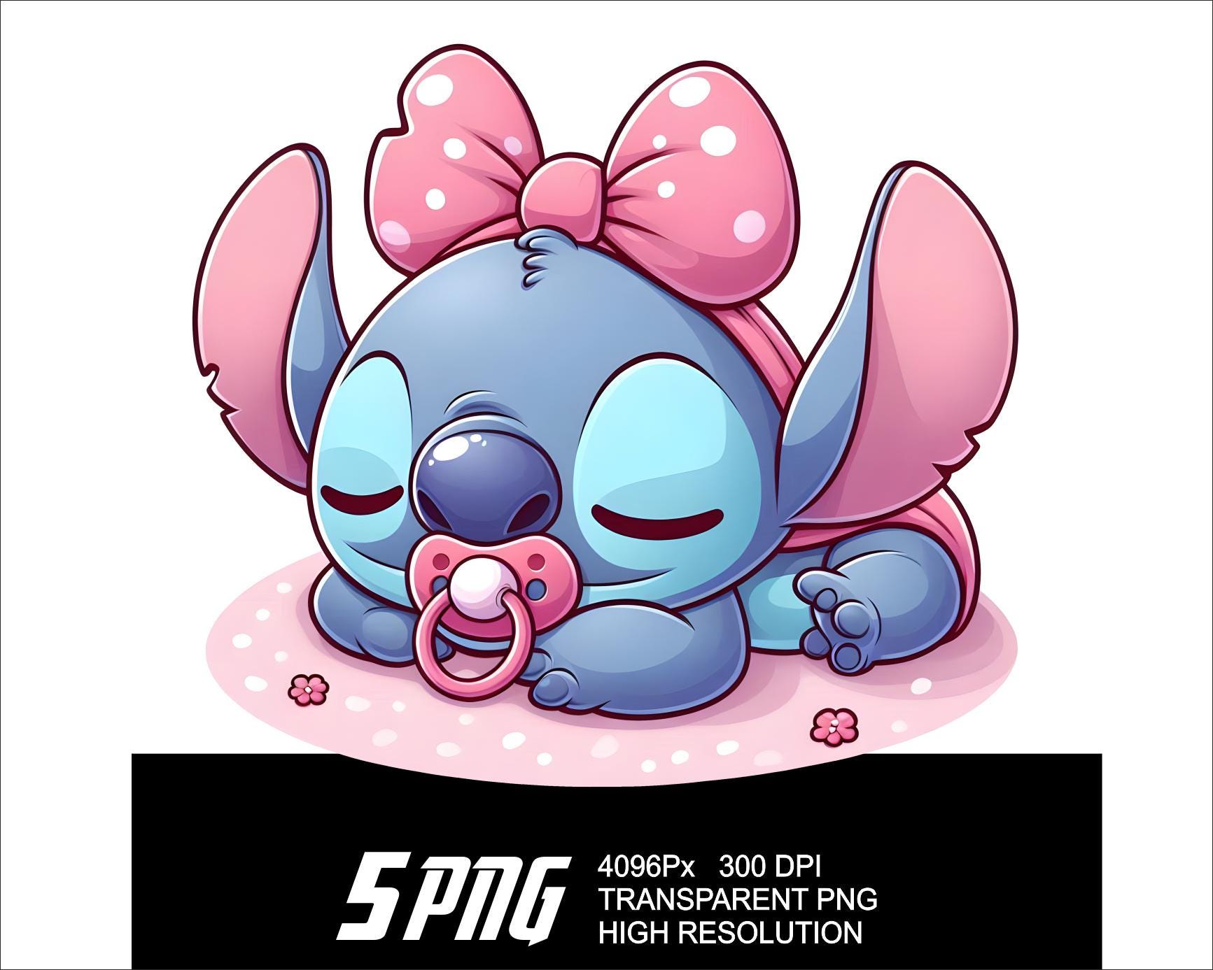 5 PNG Stitch Baby Sleep Design Girl Stitch Sleep Angel High Resolution ...