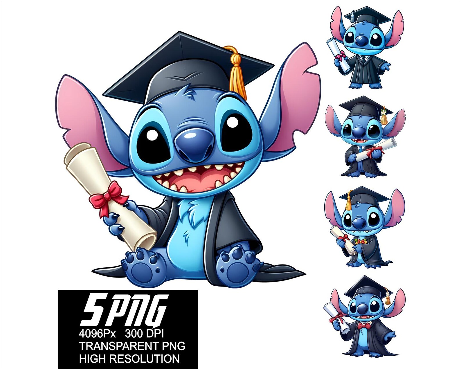 5 PNG Stitch Graduation Design Stitch Png High Resolution 4096px ...