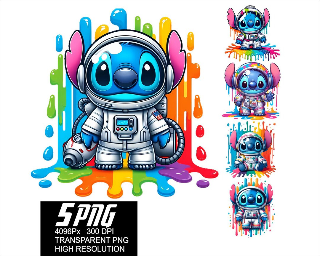 Baby Stitch Astronaut PNG: High-resolution Designs (digital Download ...