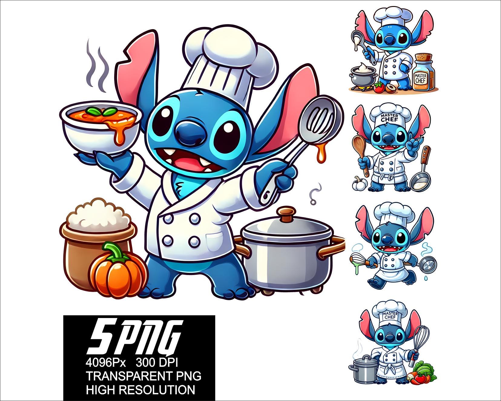 5 PNG Stitch Chef Design Stitch Master Chef Png High Resolution 4096px ...
