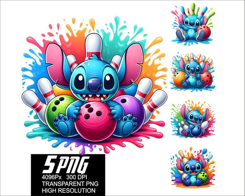 5 PNG Baby Stitch Bowling Design Bowling Stitch Png High Resolution 4096px Designs Printing or ...