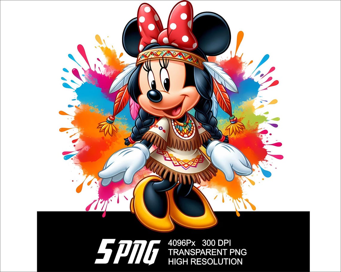 5 PNG Minnie Native Indian Girl Design Mouse Native High Resolution ...