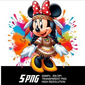 5 PNG Minnie Native Indian Girl Design Mouse Native High Resolution ...