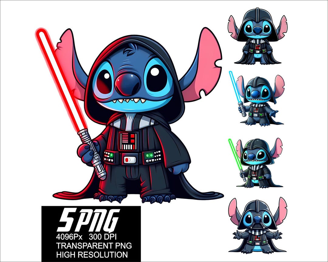 5 PNG Stitch Darth Vader Design Starwars Png High Resolution 4096px ...