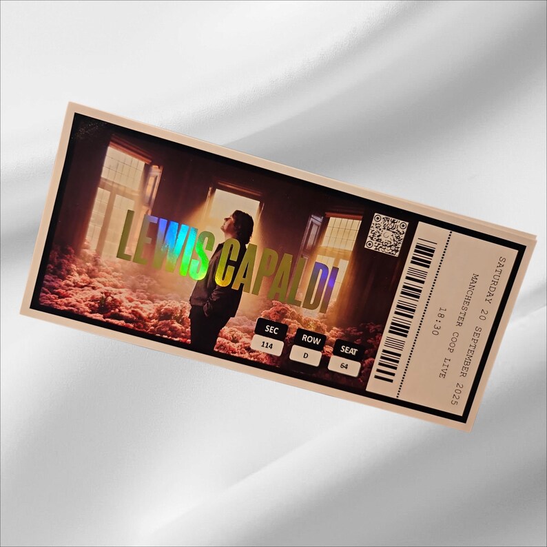 Personalized Lewis Capaldi Souvenir Ticket: Foil Novelty Keepsake - Etsy UK