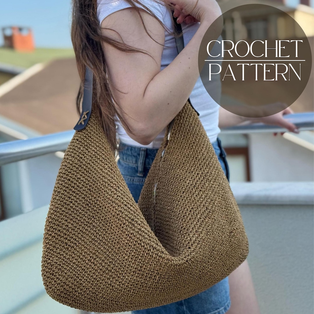Detailed Crochet Hobo Bag Pattern PDF - Summer Hobo Bag, Modern Crochet ...