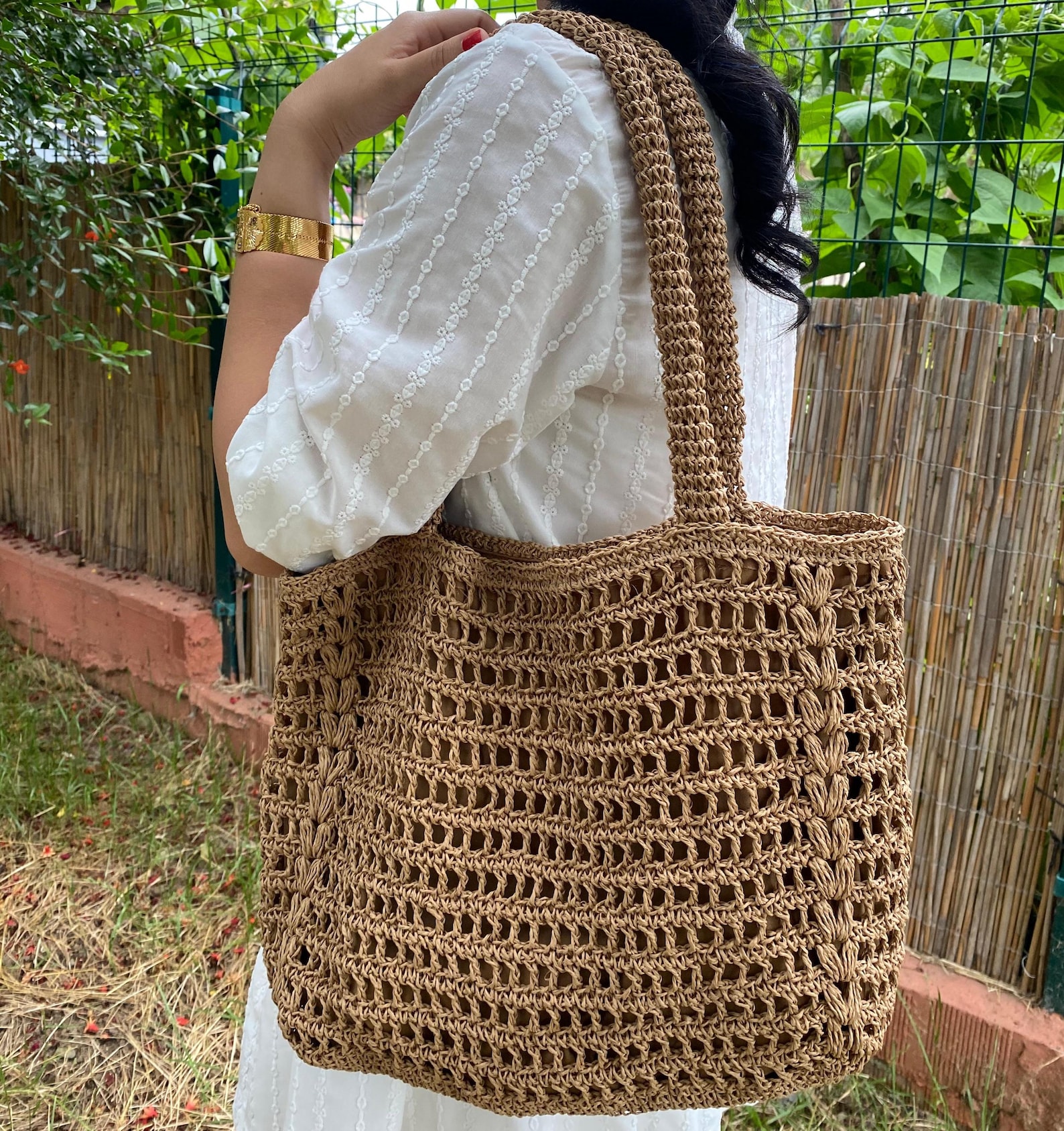 Detailed Crochet Bag Pattern PDF - Raffia Tote Bag, Beach Bag ...