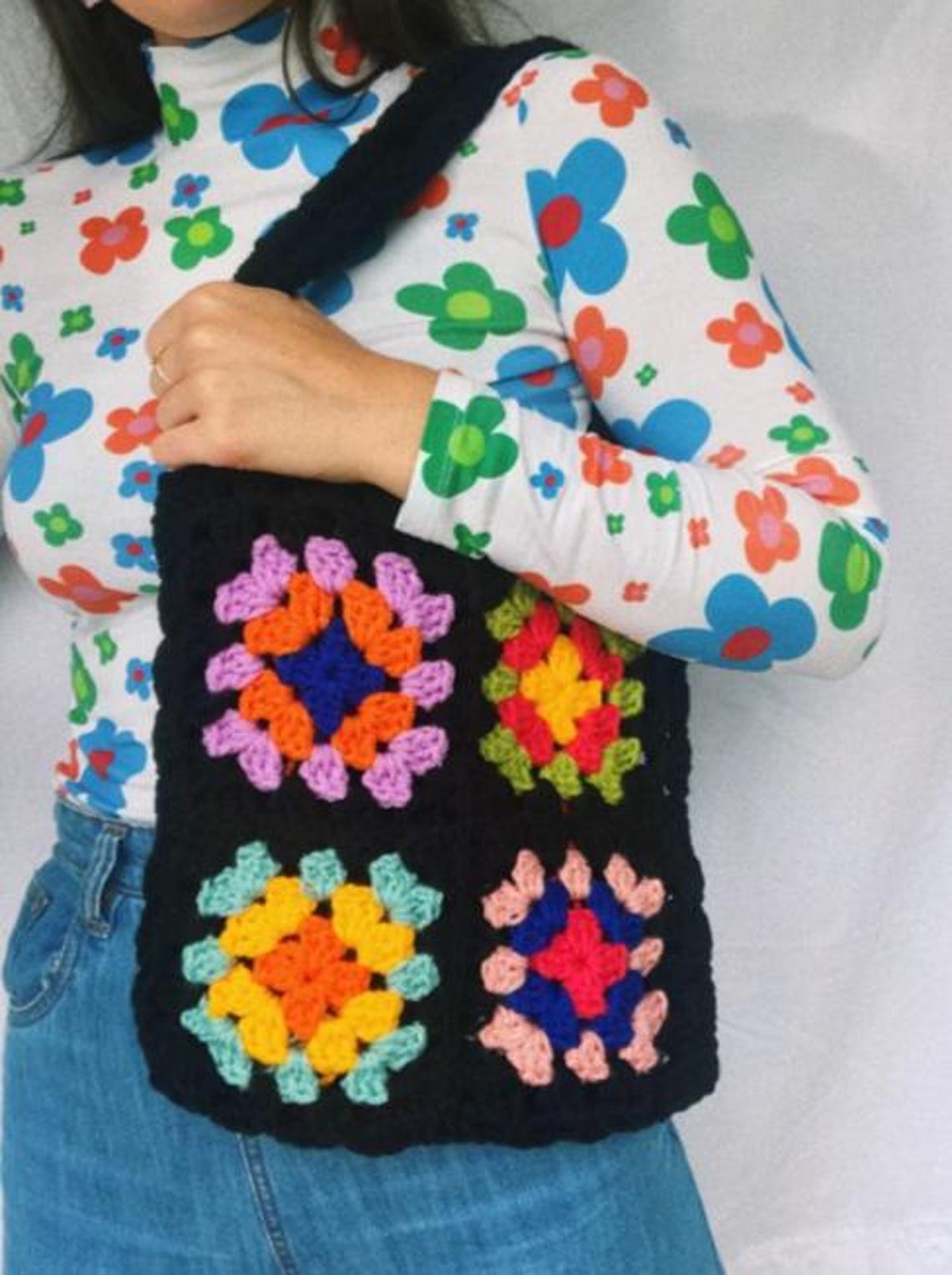 Granny Squares Tote Bag Pattern, Free Crochet PDF, Digital Download ...