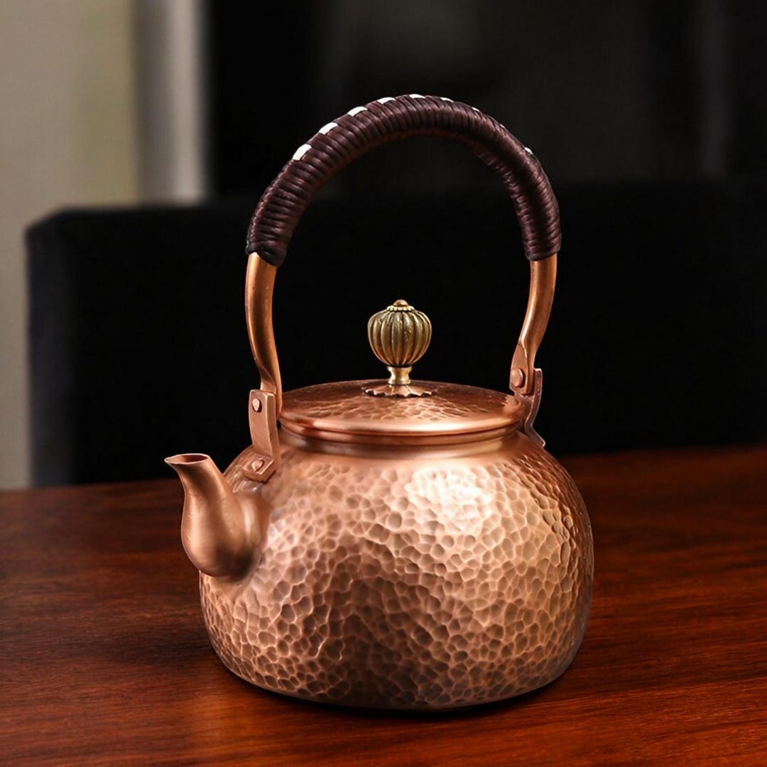 Hammered Copper Teapot: Vintage Style Tea Kettle, Rustic Decor - Etsy