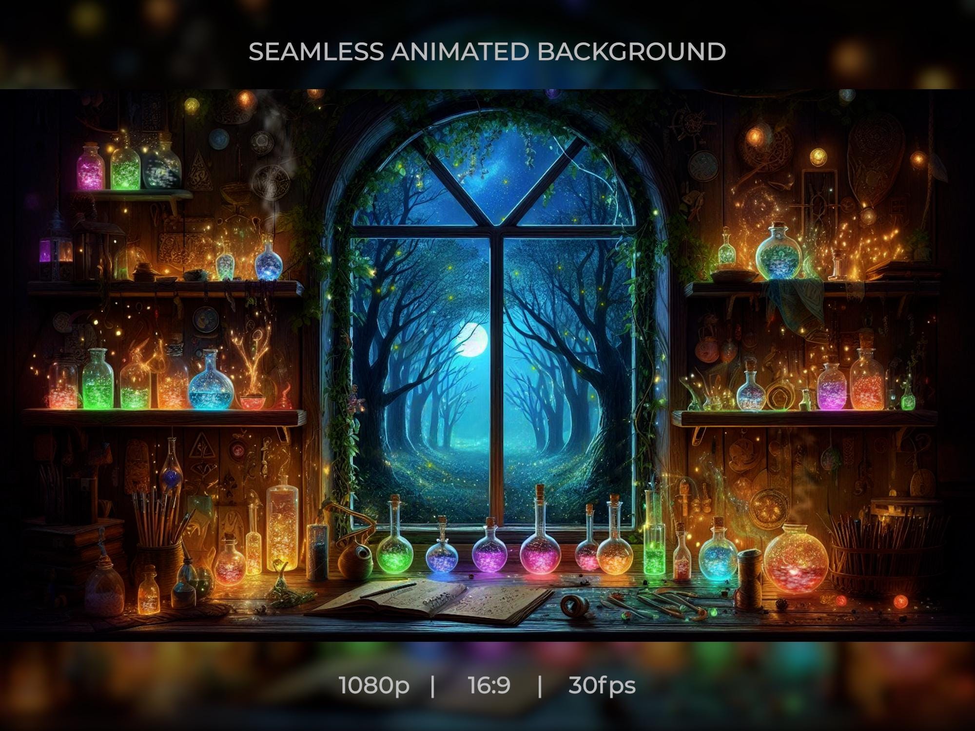 Mystical Lab Animation With Bubbling Vials & Glowing Potions ...