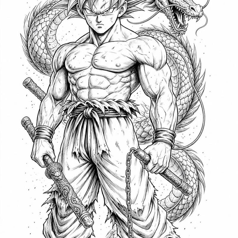 Goku Dragon Warrior Svg - Etsy