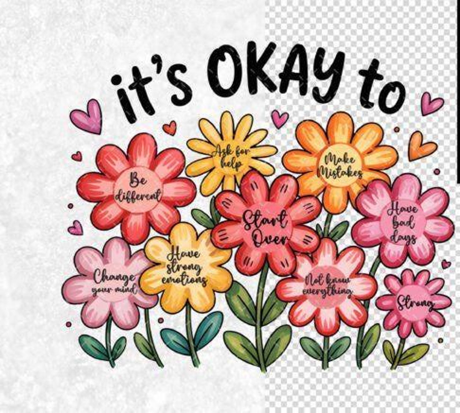 It's Okay to Boho Floral Png, Flowers Png, Motivational Png ...
