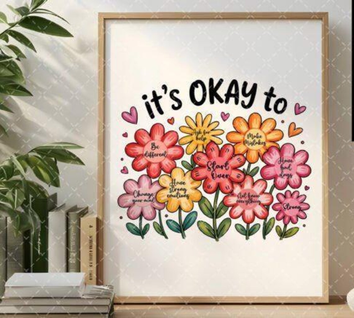 It's Okay to Boho Floral Png, Flowers Png, Motivational Png ...