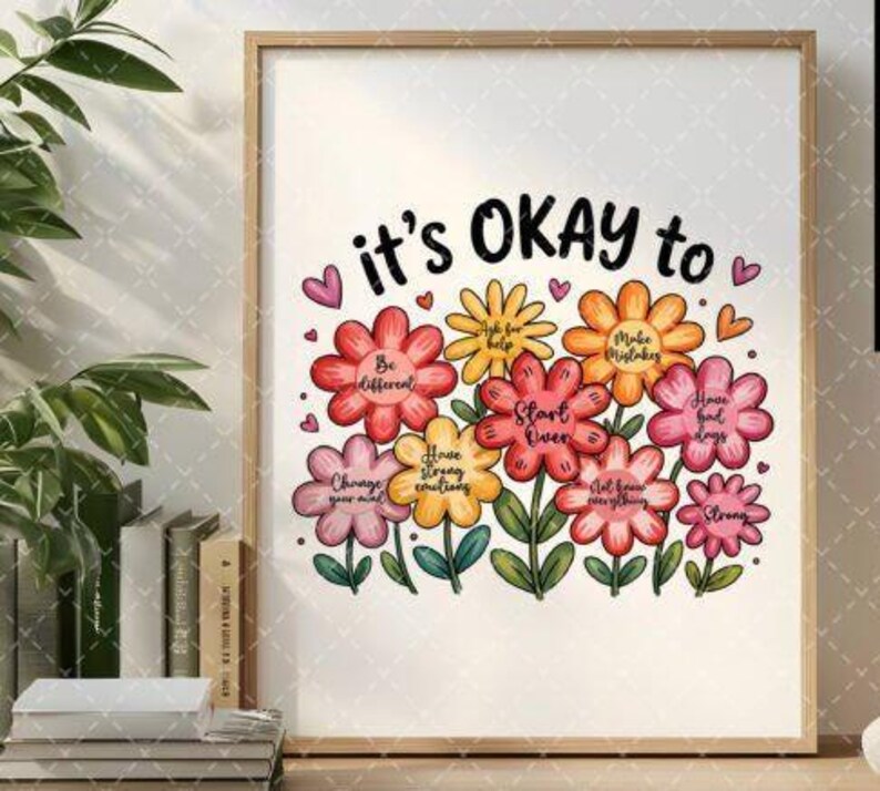 It's Okay to Boho Floral Png, Flowers Png, Motivational Png ...