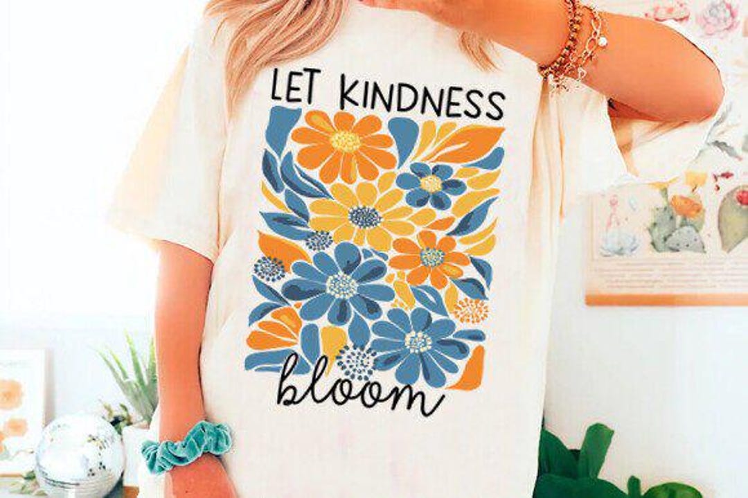 Let Kindness Bloom Svg and Png, Flower Svg, Retro Flower Svg, Boho ...