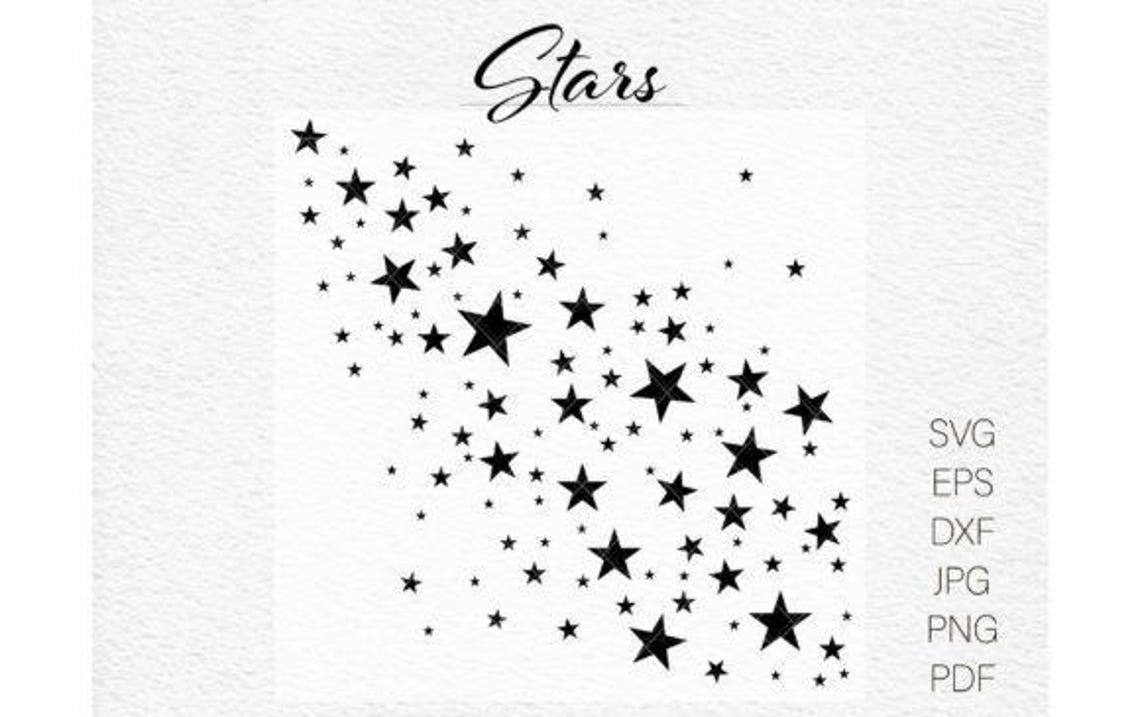 Star SVG Bundle: Celestial Background Pattern for Cricut & Silhouette ...