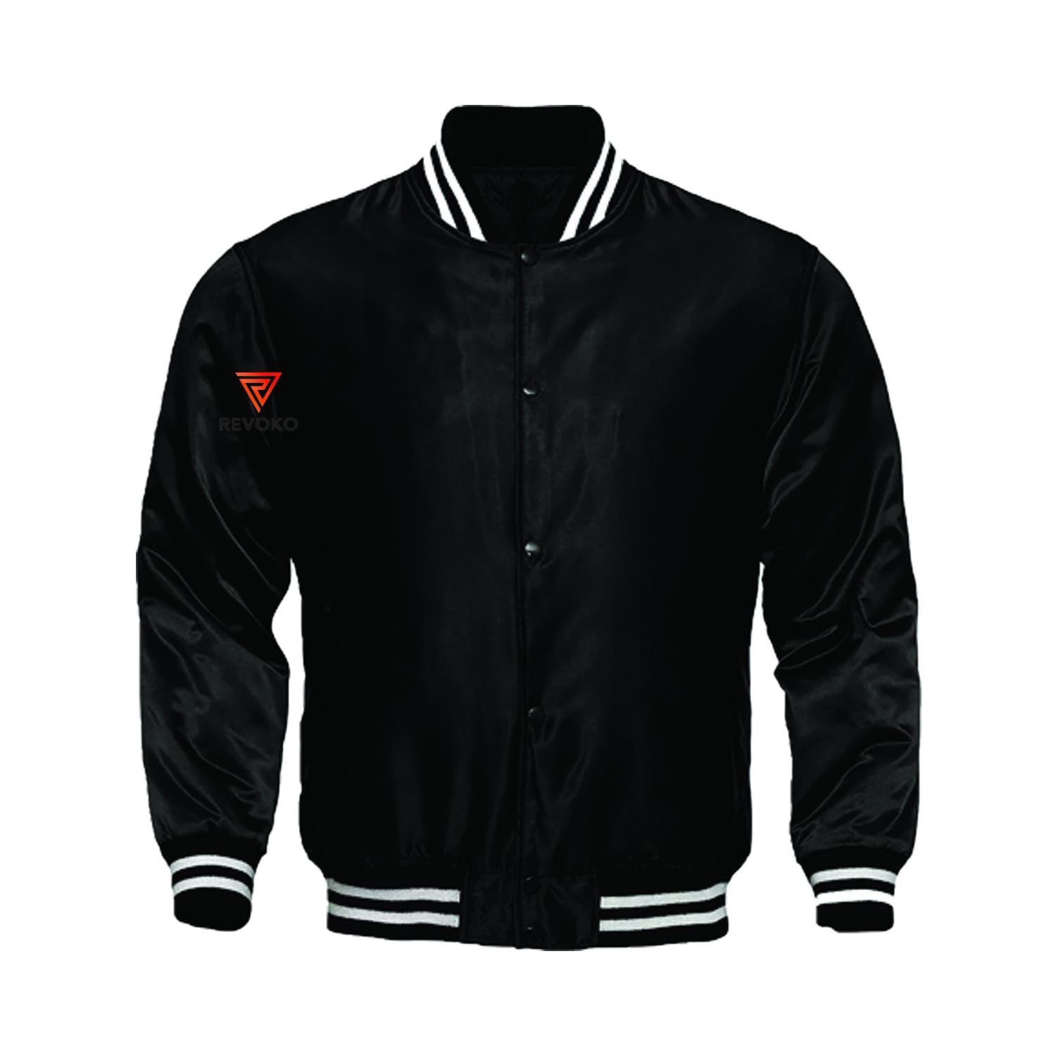 Custom Satin Baseball Jacket Varsity Jacket Snap-up College Baseball ...