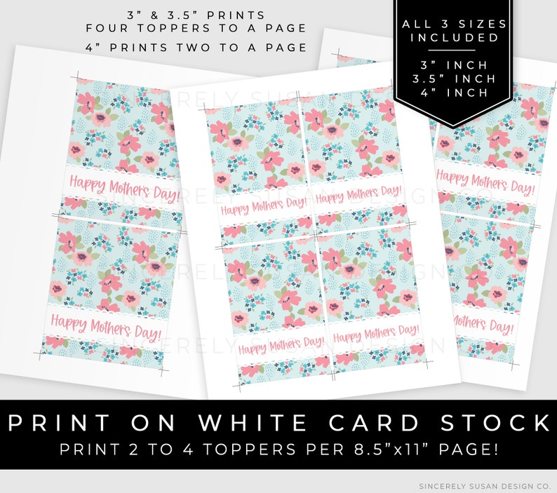 Instant Download Happy Mother's Day Floral Mini Cookie Bag Topper ...