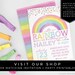 Rainbow Birthday Favor Tags Printable Thank You Tag Party - Etsy