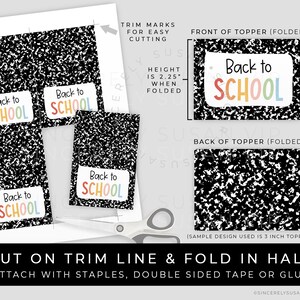 Instant Download Back to School Bag Topper, Composition Printable Mini ...