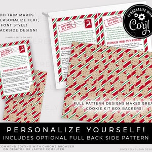 CUSTOMIZABLE Christmas DIY Cookie Decorating Kit Instructions Printable ...